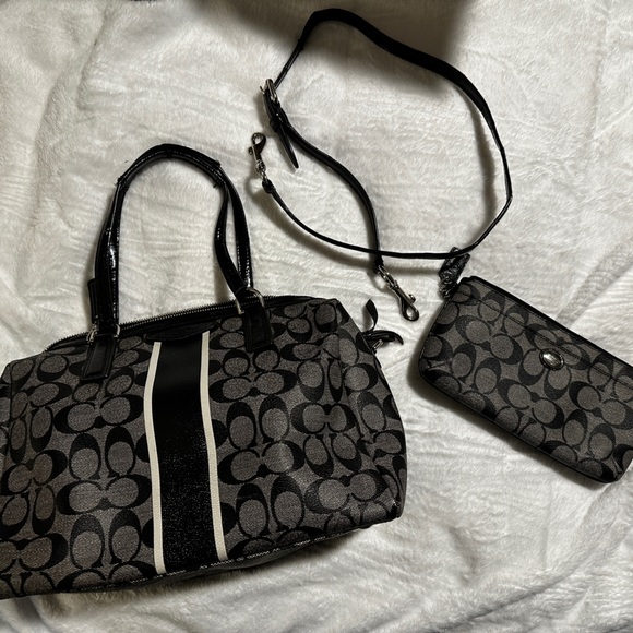 Coach | Bags | Coach Purse Wallet Combo Black And Gray | Poshmark